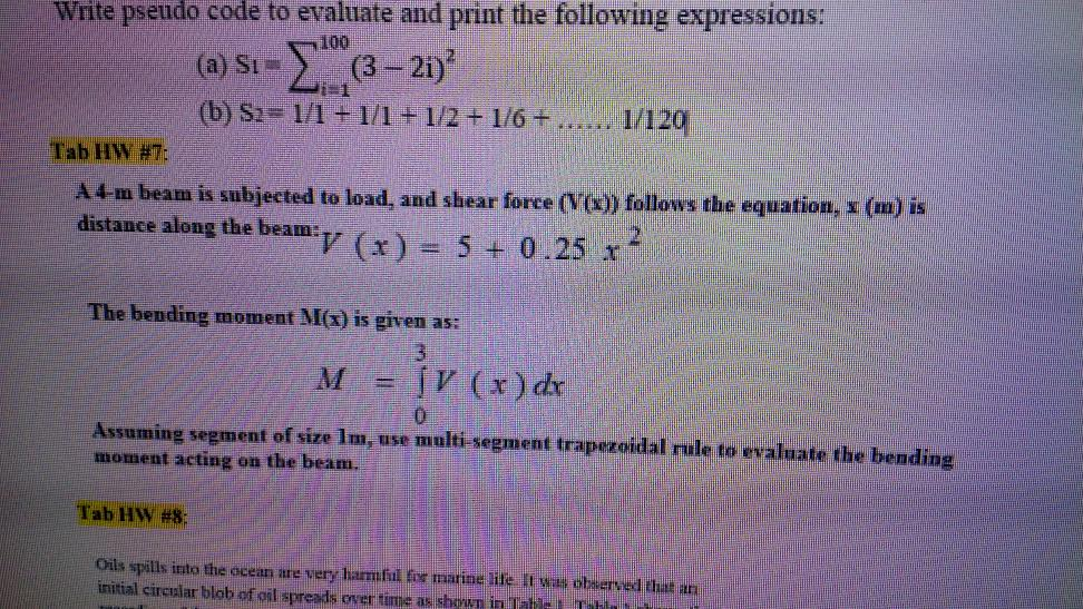 Solved . Wnte pseudo code to evaluate and print the | Chegg.com