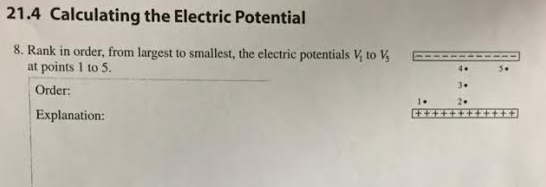Solved Calculating the Electrical Potential 8.Rank in order, | Chegg.com