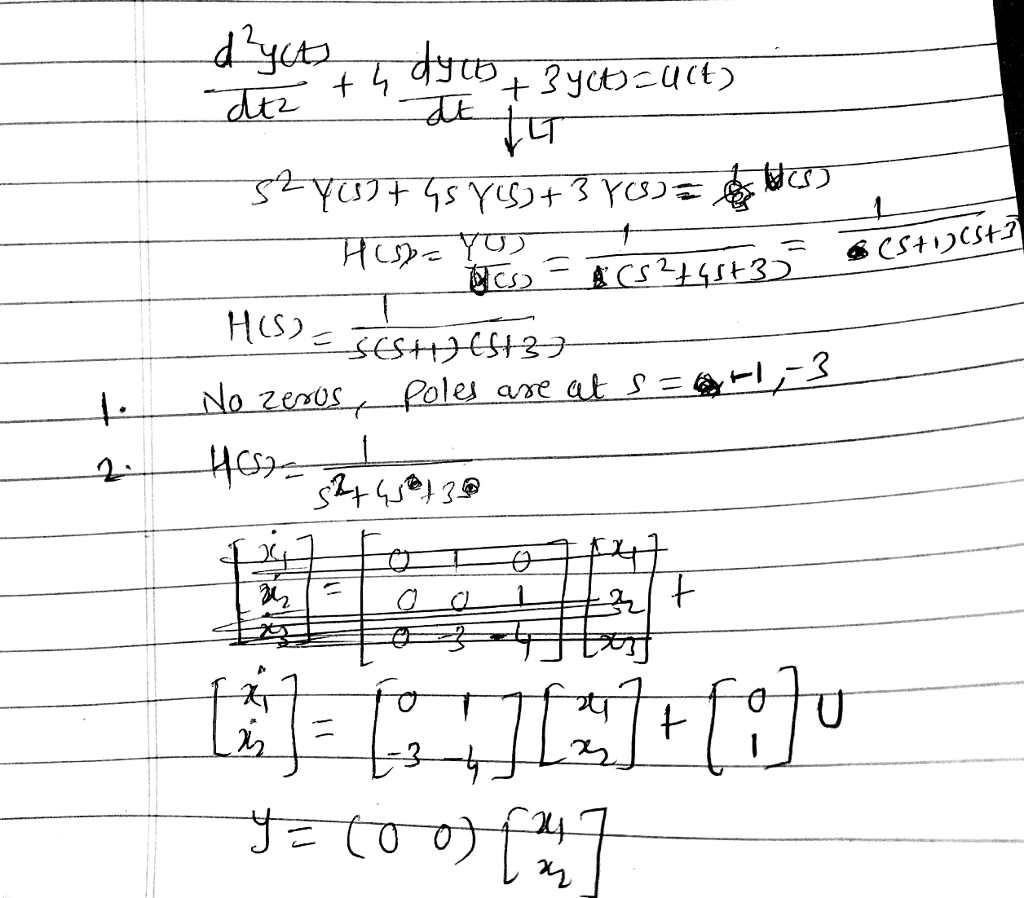 Solved The system dynamics represented by the following | Chegg.com