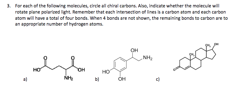 Solved 3. For each of the following molecules, circle all | Chegg.com