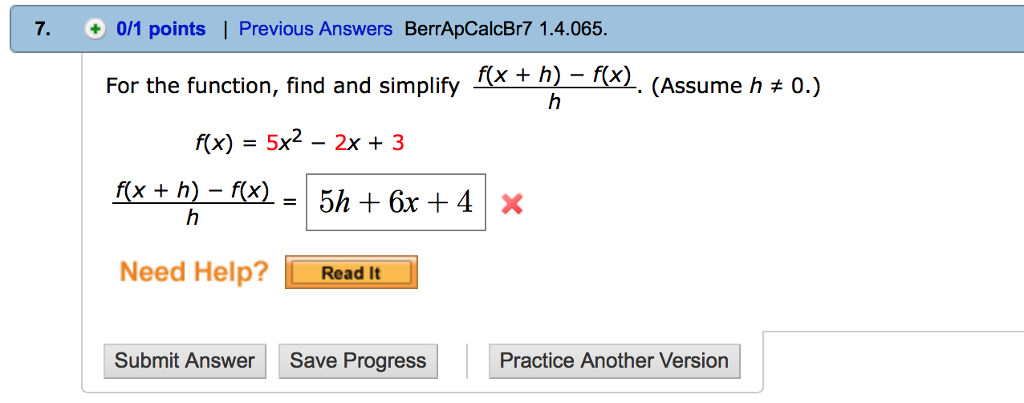 Solved For the function, find and simplify f(x + h) - | Chegg.com