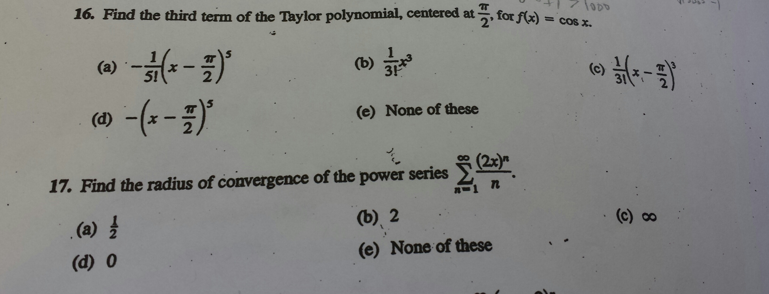 Solved 16.Find the third term of the Taylor polynomial, | Chegg.com