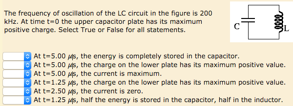 Solved ?The frequency of oscillation of the LC circuit in | Chegg.com