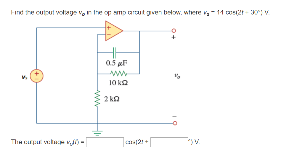 Solved Find the output voltage v_o in the op amp circuit | Chegg.com
