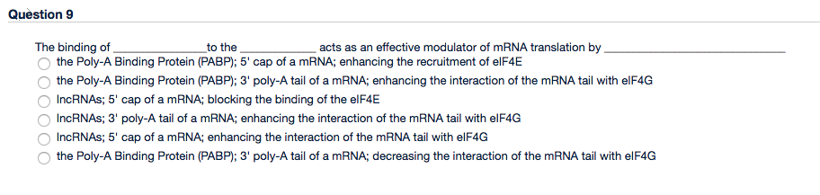 Solved Question 1 The interaction between elF2 and elF2B is | Chegg.com