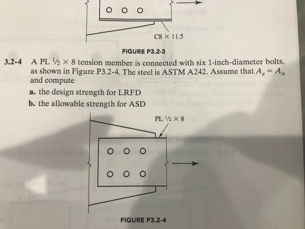 Solved A PL 1/2 x 8 tension member is connected with six | Chegg.com