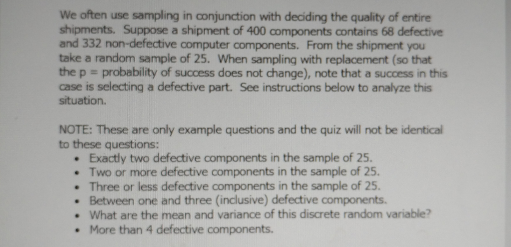 Solved We often use sampling in conjunction with deciding | Chegg.com