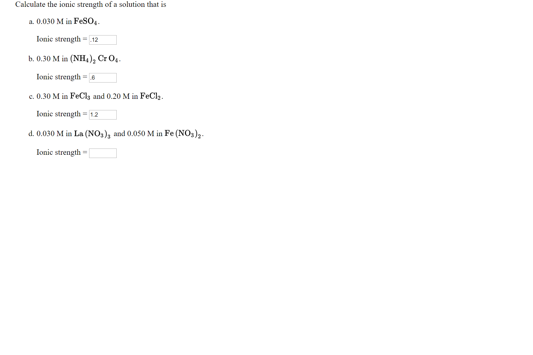 Solved calculate the ionic strength of a solution that is | Chegg.com