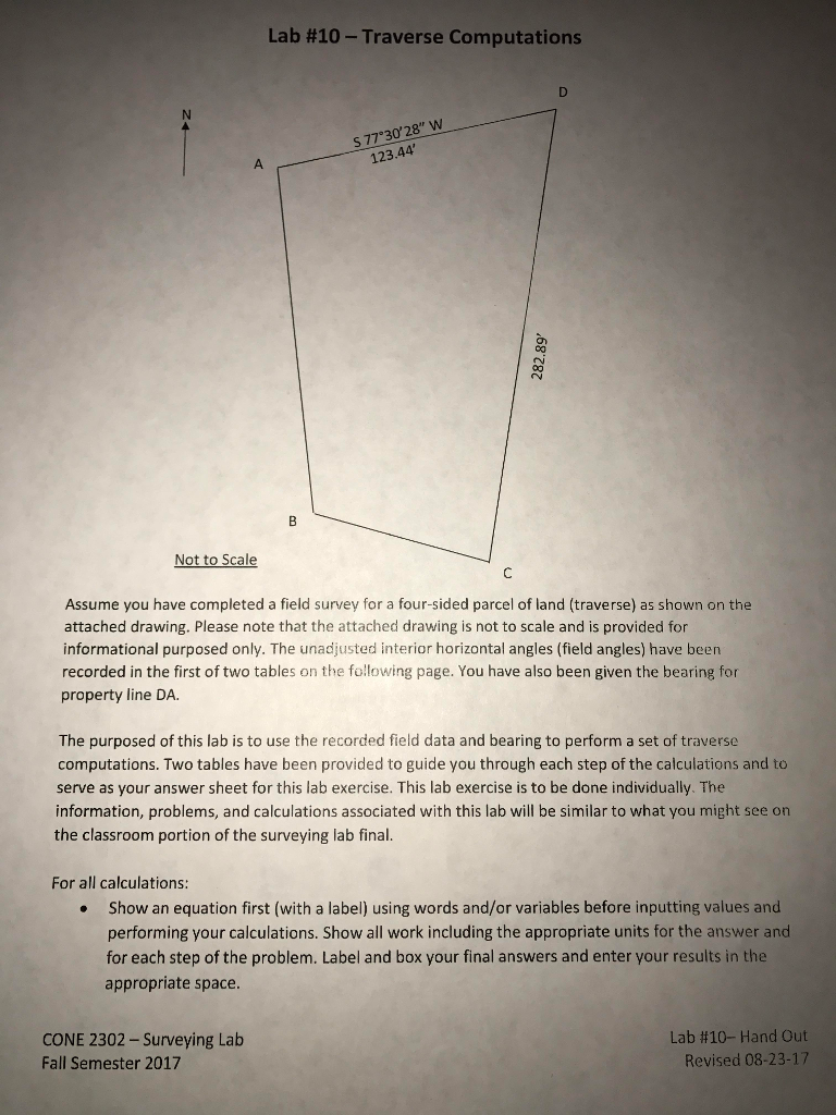 Solved Assume you have completed a field survey for a | Chegg.com