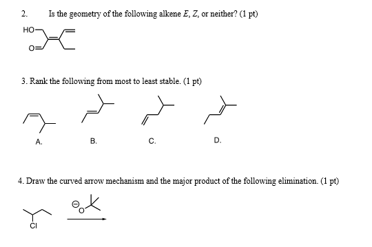 Solved Is the geometry of the following alkene E, Z, or | Chegg.com