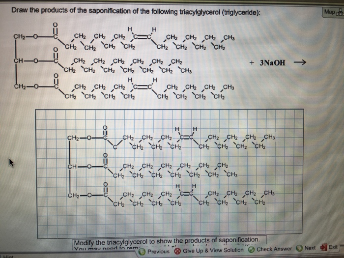 Solved Draw the products of the saponification of the | Chegg.com