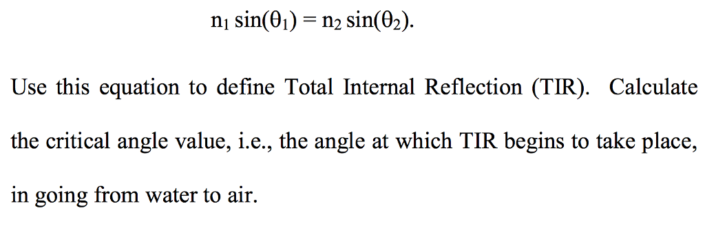 Solved ni sin(01)-n2 sin(?2). Use this equation to define | Chegg.com