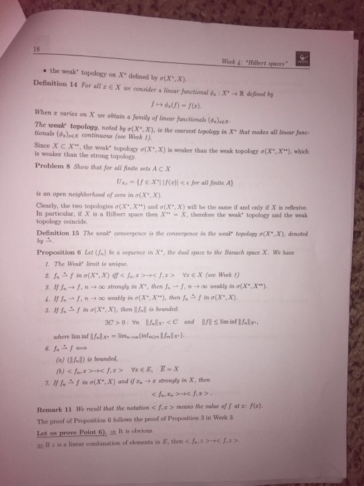 For all x epsilon X we consider a linear functional | Chegg.com