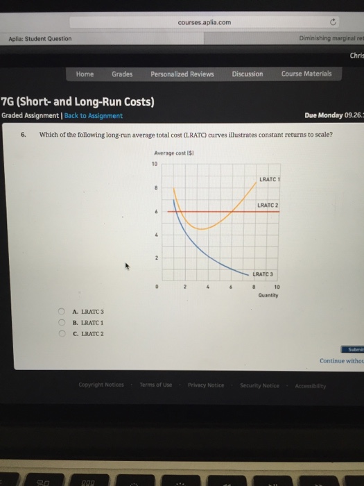 Solved Which of the following long-run average total cost | Chegg.com