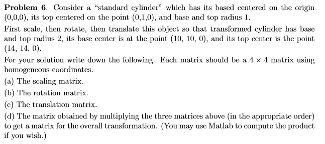 Solved Consider a "standard cylinder" which has its based | Chegg.com