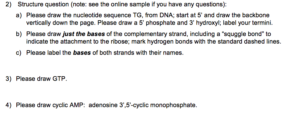 Solved Structure question a) Please draw the nucleotide | Chegg.com
