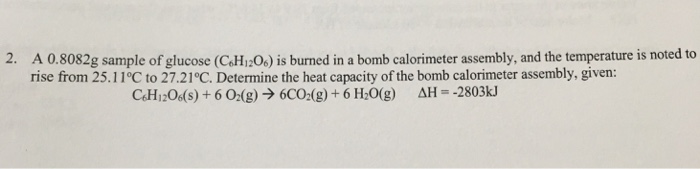Solved A 0.8082g sample of glucose (C_6H_12O_6) is burned in | Chegg.com