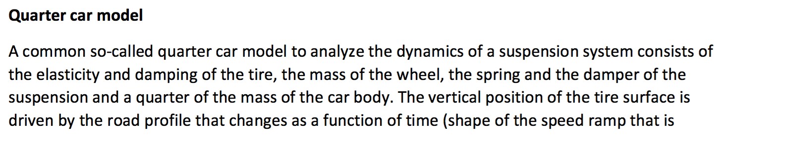 A common so-called quarter car model to analyze the | Chegg.com