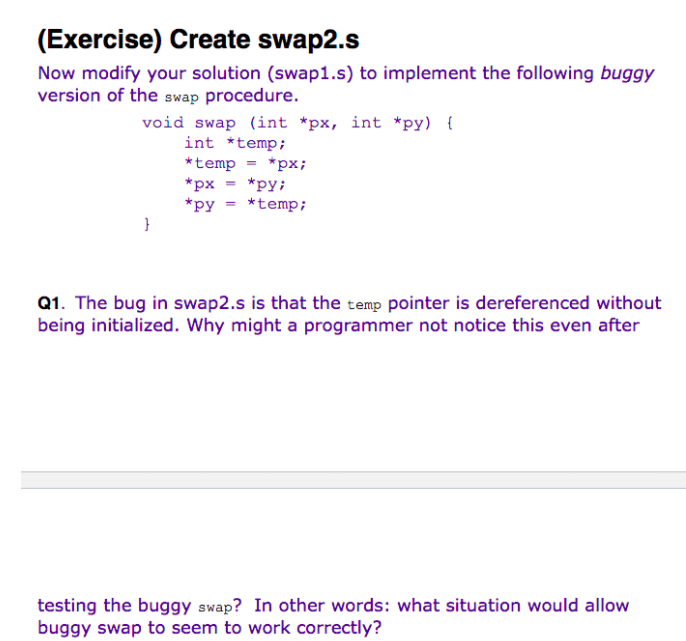Solved (Exercise) Create swap2.s Now modify your solution | Chegg.com