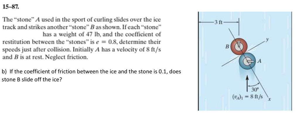 Solved 15-87 The "stone" A used in the sport of curling | Chegg.com
