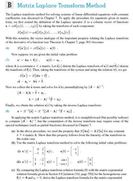 Solved The Laplace transform method for solving systems of | Chegg.com