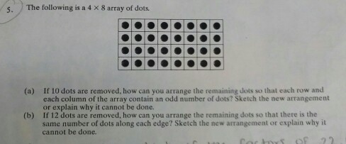 Solved The following is a 4 times 8 array of dots If 10 | Chegg.com