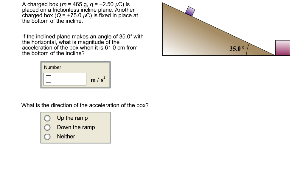 Solved A charged box (m = 465 g, q = 2.50 μC) is placed on a | Chegg.com