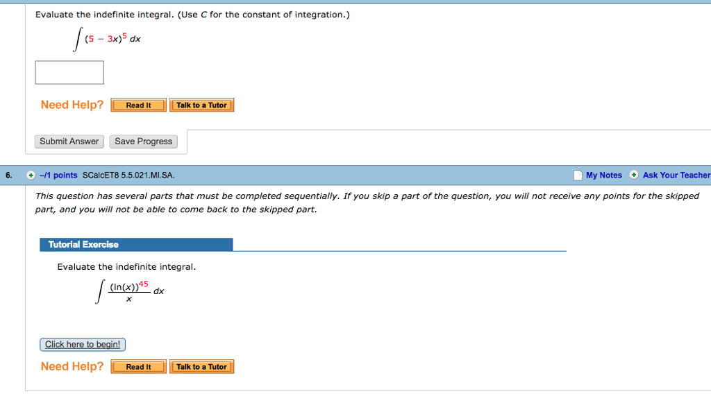 Solved Evaluate the indefinite integral. (Use C for the | Chegg.com Solved Evaluate the indefinite integral. (Use C for the | Chegg.com