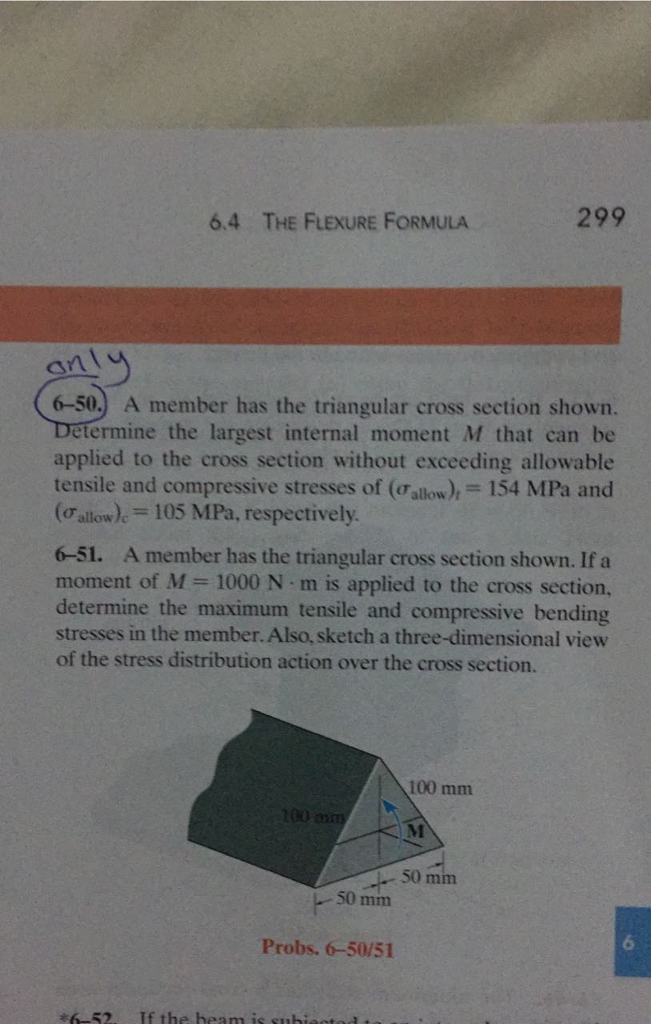 Solved A member has the triangular cross section shown. | Chegg.com
