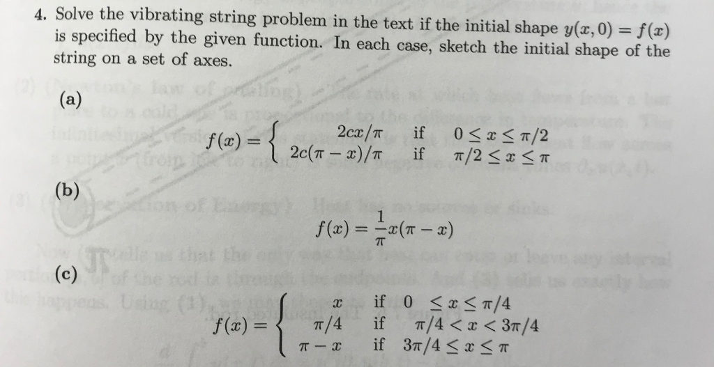 Solved Solve the vibrating string problem in the text if the | Chegg.com