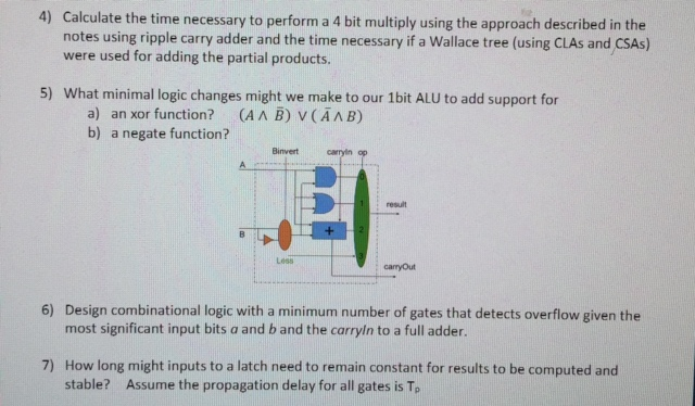 4) Calculate the time necessary to perform a 4 bit | Chegg.com
