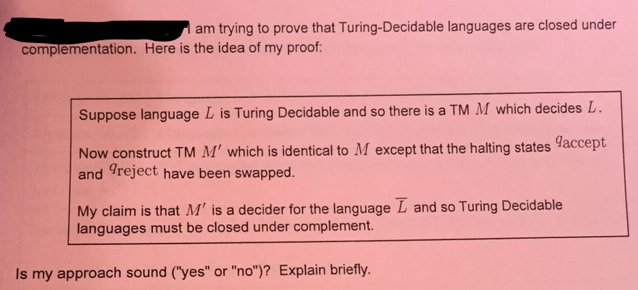 Solved I am trying to prove that turing-recognizable | Chegg.com