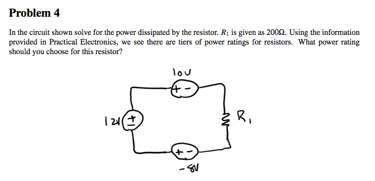 Solved Problem 4 In the circuit shown solve for the power | Chegg.com