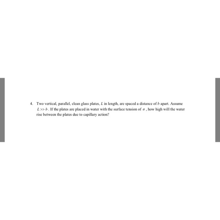 Solved Two vertical, parallel, clean glass plates, L, in | Chegg.com