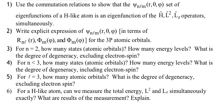Solved Use the commutation relations to show that the | Chegg.com