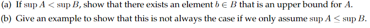 Solved (a) If sup A