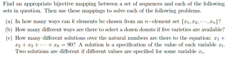 Solved Find an appropriate bijective mapping between a set | Chegg.com