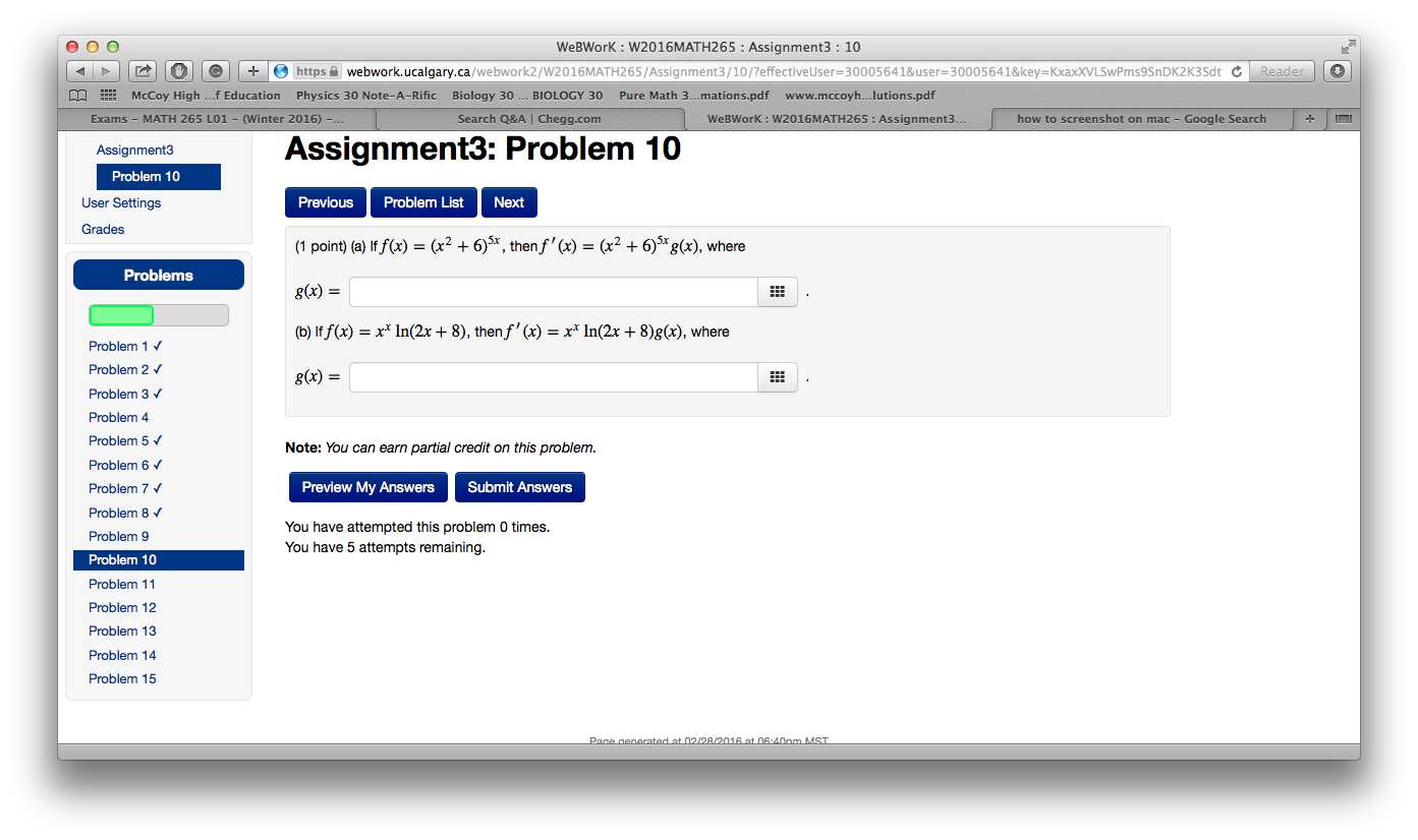 Solved O O O Webwork W2016math265 Assignment 10 O A Le 3711