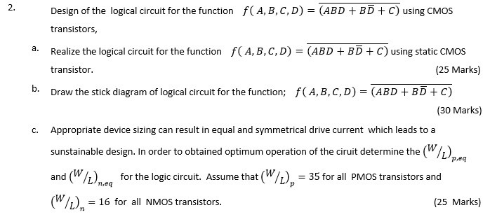 2.Design of the logical circuit for the function f( | Chegg.com