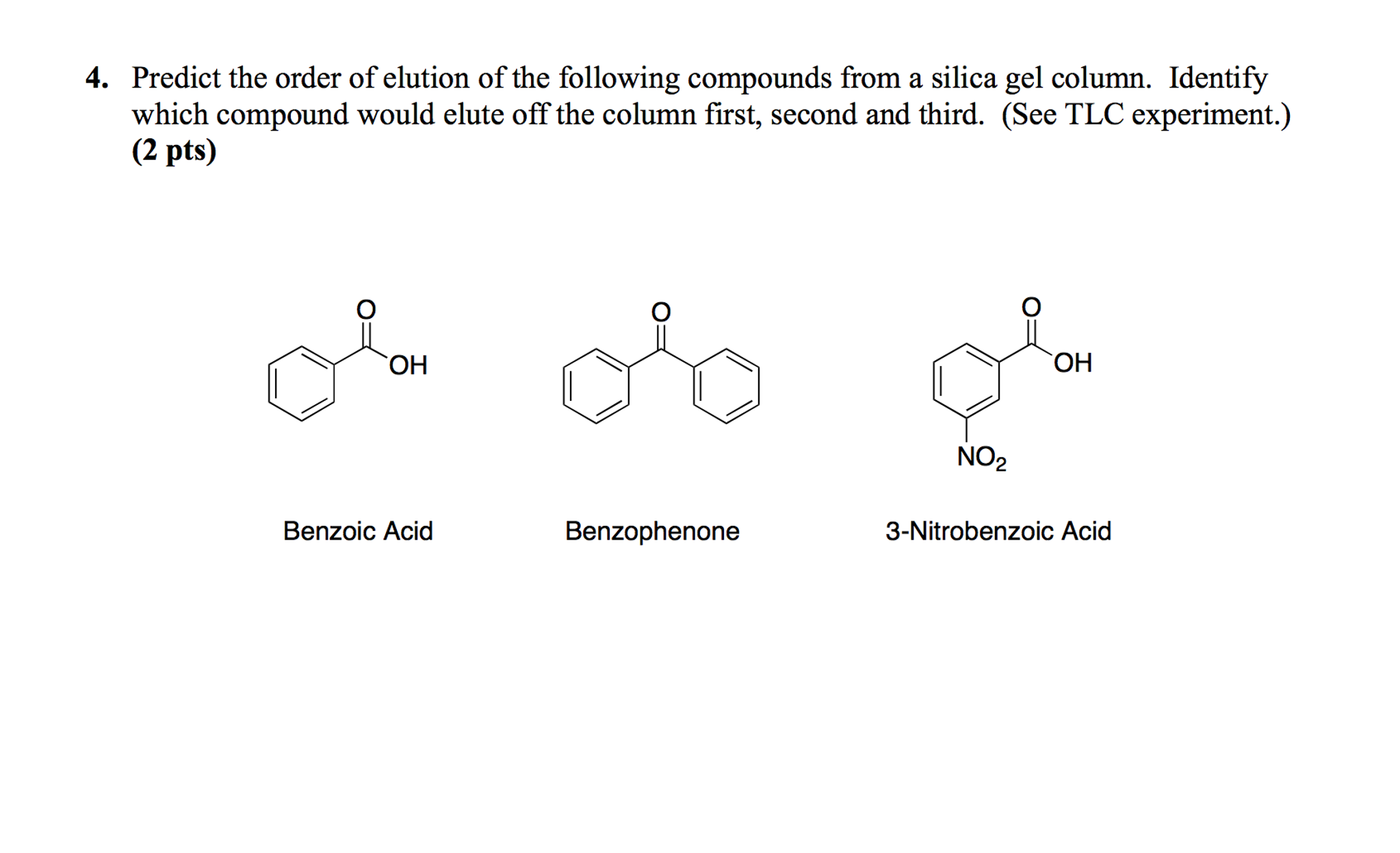Solved Predict the order of elution of the following | Chegg.com