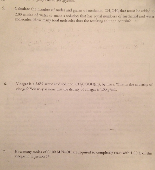 Solved 5. Calculate the number of moles and grams of | Chegg.com