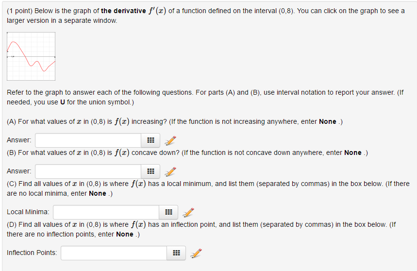 Solved Below is the graph of the derivative f'(x) of a | Chegg.com Solved Below is the graph of the derivative f'(x) of a | Chegg.com
