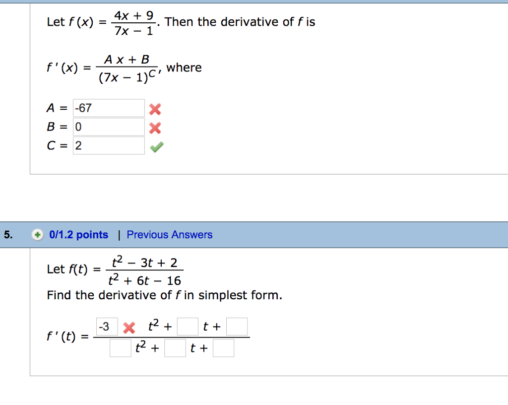 Solved Let f(x) = 4x+9 4X + 9. Then the derivative of fis | Chegg.com