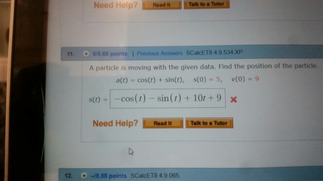 Solved A particle is moving with the given data. Find the | Chegg.com