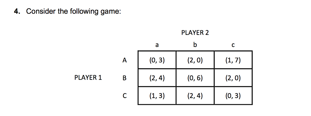 Solved a) Does this game have any pure-strategy Nash | Chegg.com