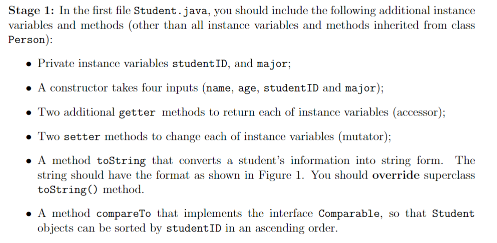 Solved public class Person { private String name; private | Chegg.com