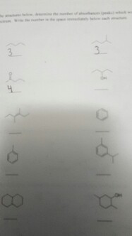 Solved for each structure below determine the number of | Chegg.com