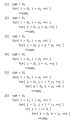 Solved Analysis big O running time. sum = 0; for(i = 0: i | Chegg.com