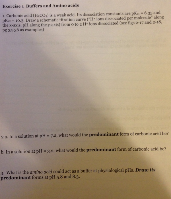 Solved Carbonic acid (H_2CO_3) is a weak acid. Its | Chegg.com