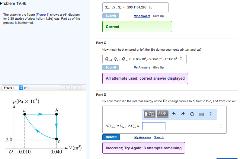 Solved The graph in the figure (Figure 1) shows a pV diagram | Chegg.com